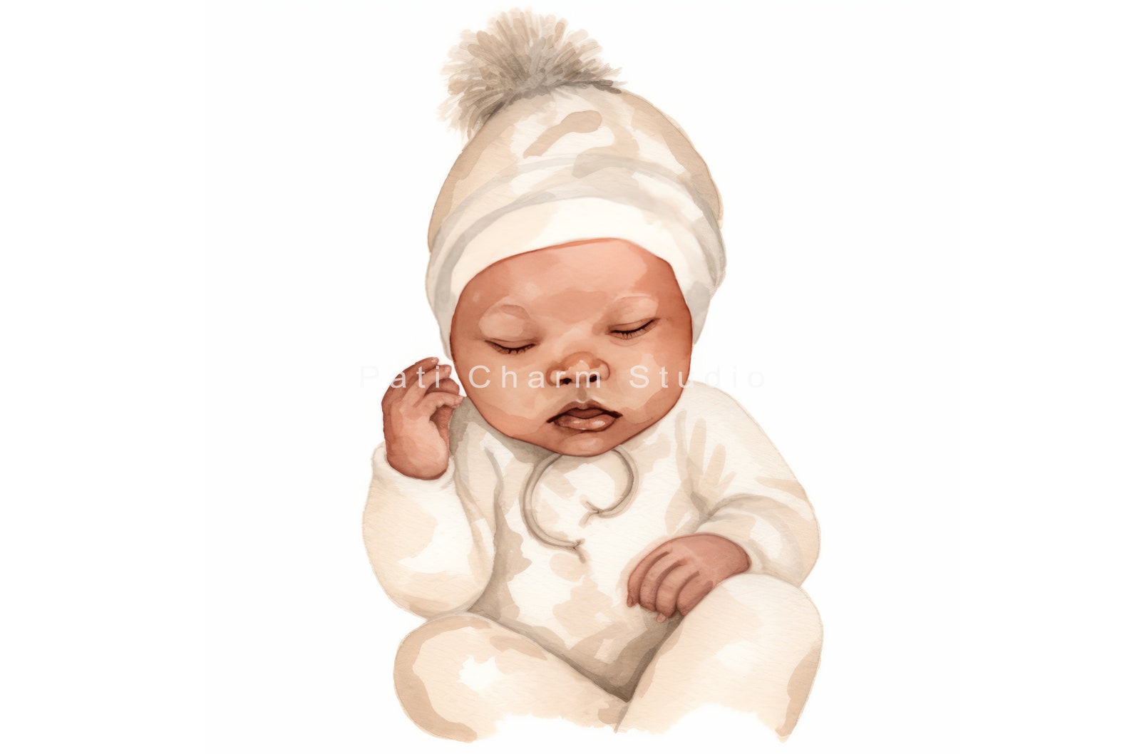 Newborn Baby Clipart Set, Nursery Wall Art, Watercolor Baby Clipart ...