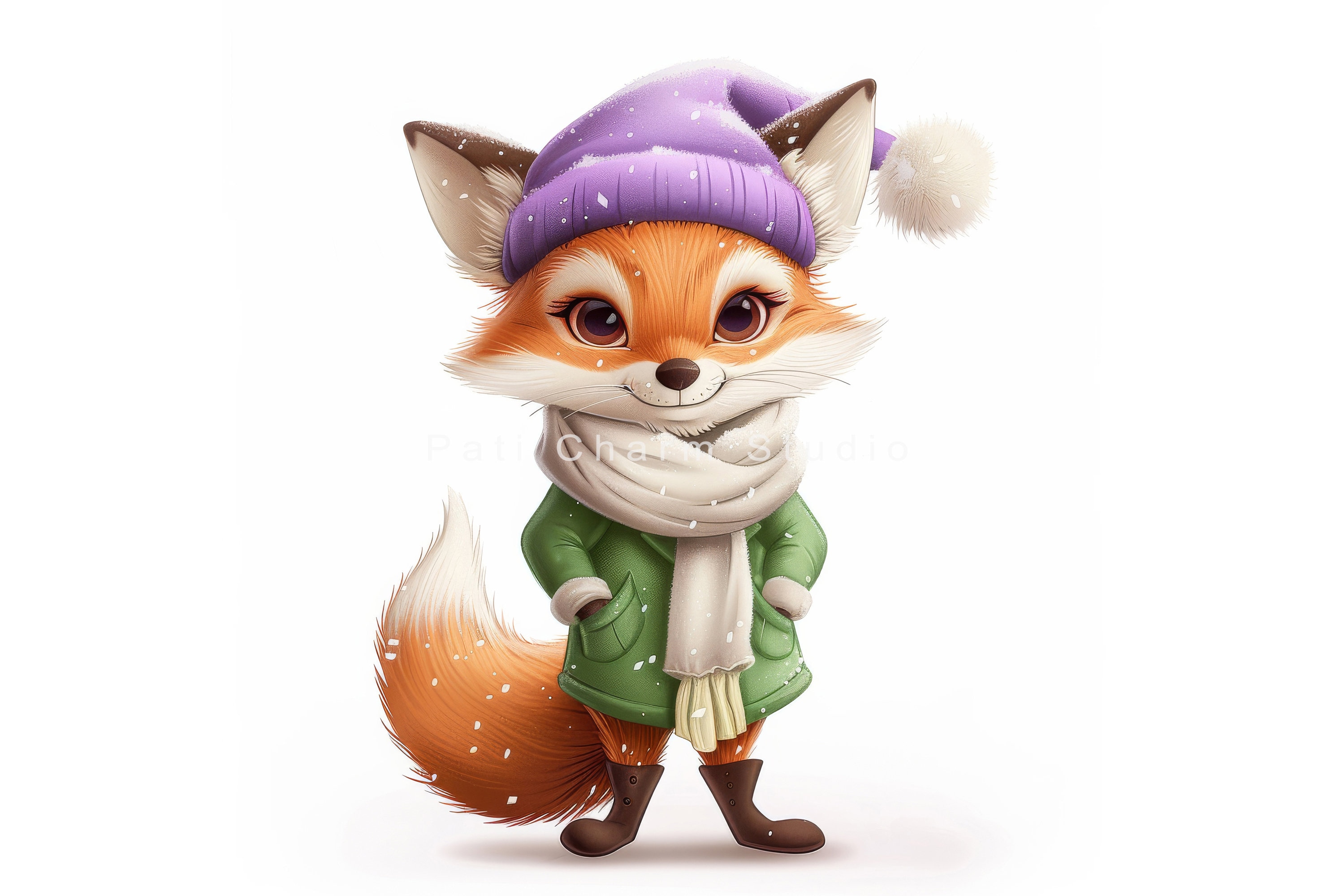 Watercolor Cute Fox Clipart Bundle, Digital Download, High Quality Jpgs ...