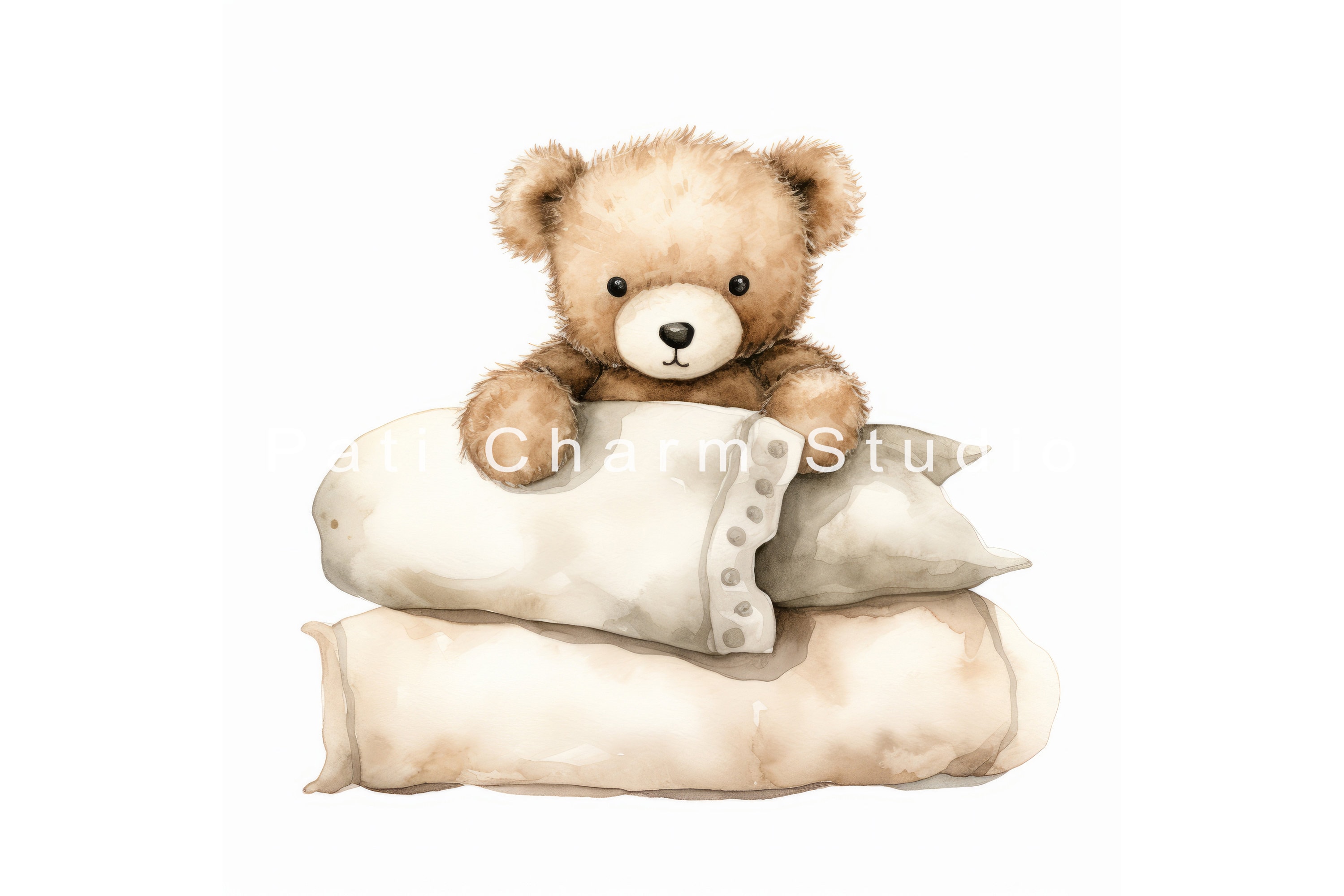 Cozy Teddy Bear Clipart PNG, High Resolution, Nursery Clipart Bundle ...