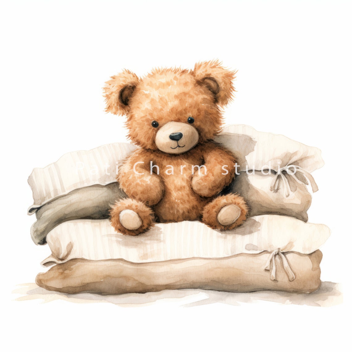 Cozy Teddy Bear Clipart High Resolution JPG Nursery Clipart - Etsy