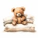 Cozy Teddy Bear Clipart, High Resolution JPG, Nursery Clipart Bundle ...