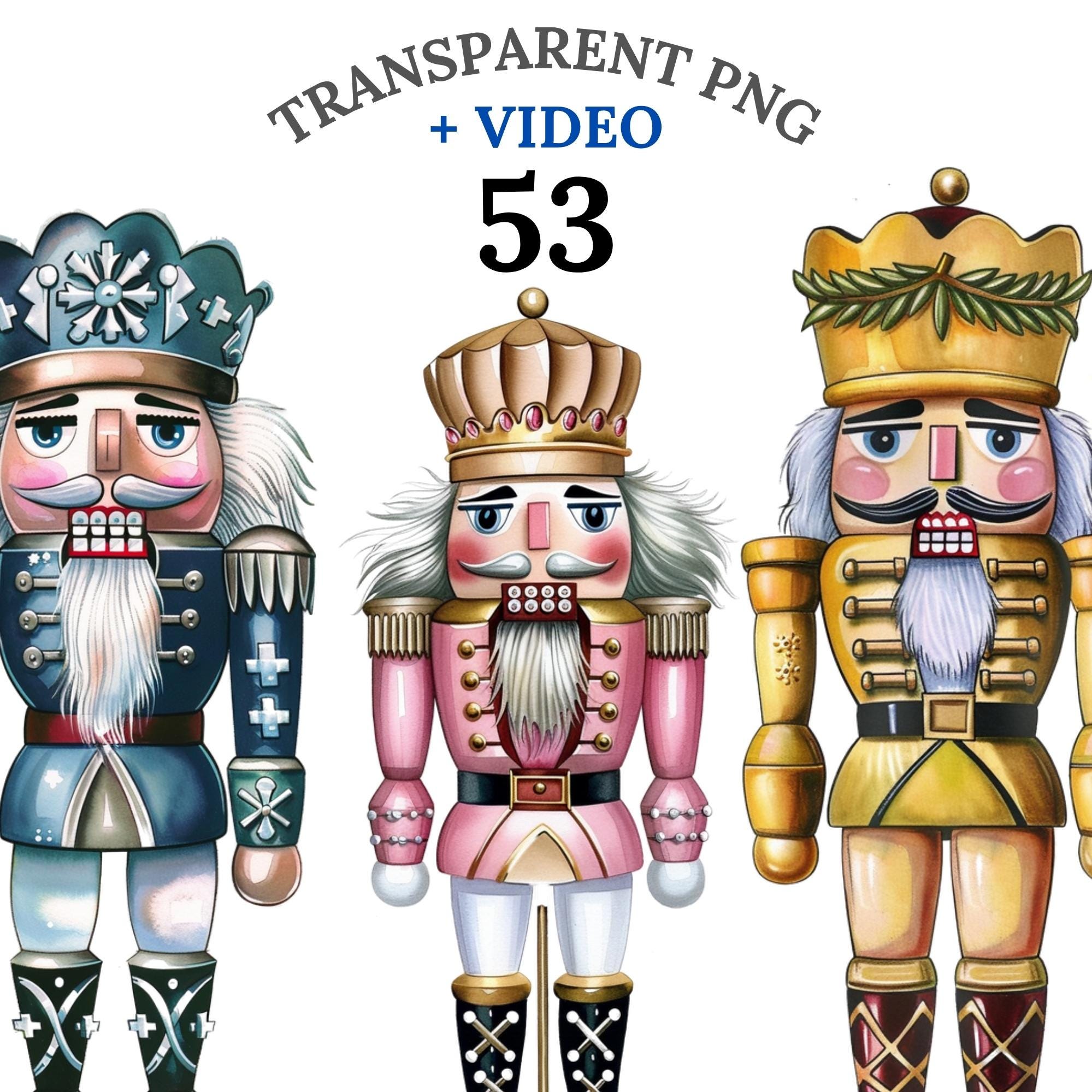 Watercolor Nutcracker Clipart Bundle PNG for Christmas, Nutcracker PNG ...