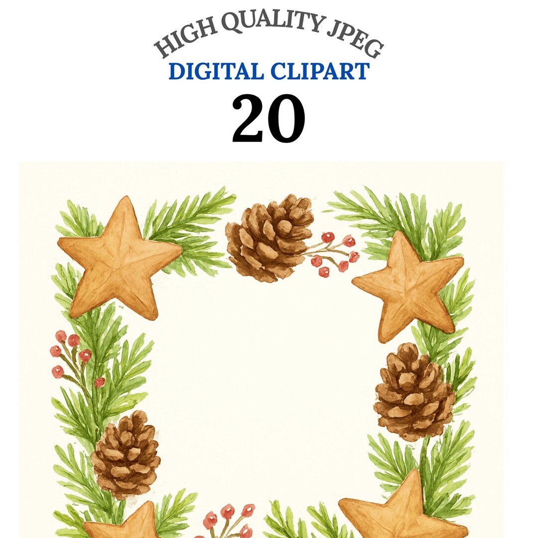 Christmas Borders Clipart Set, Festive Frames, Holiday Borders, Winter ...