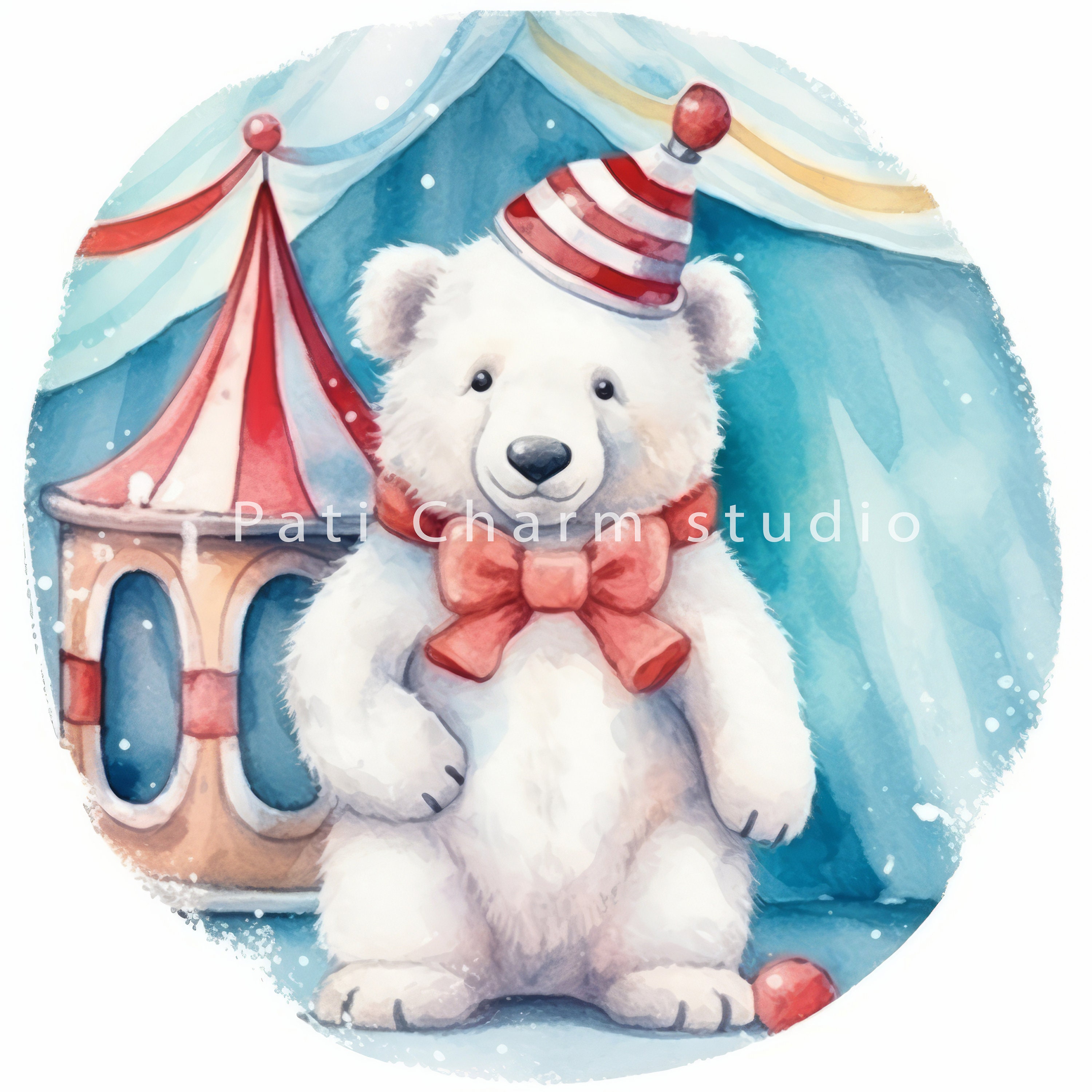 Watercolor Circus Baby Animals Clipart Bundle High Quality - Etsy