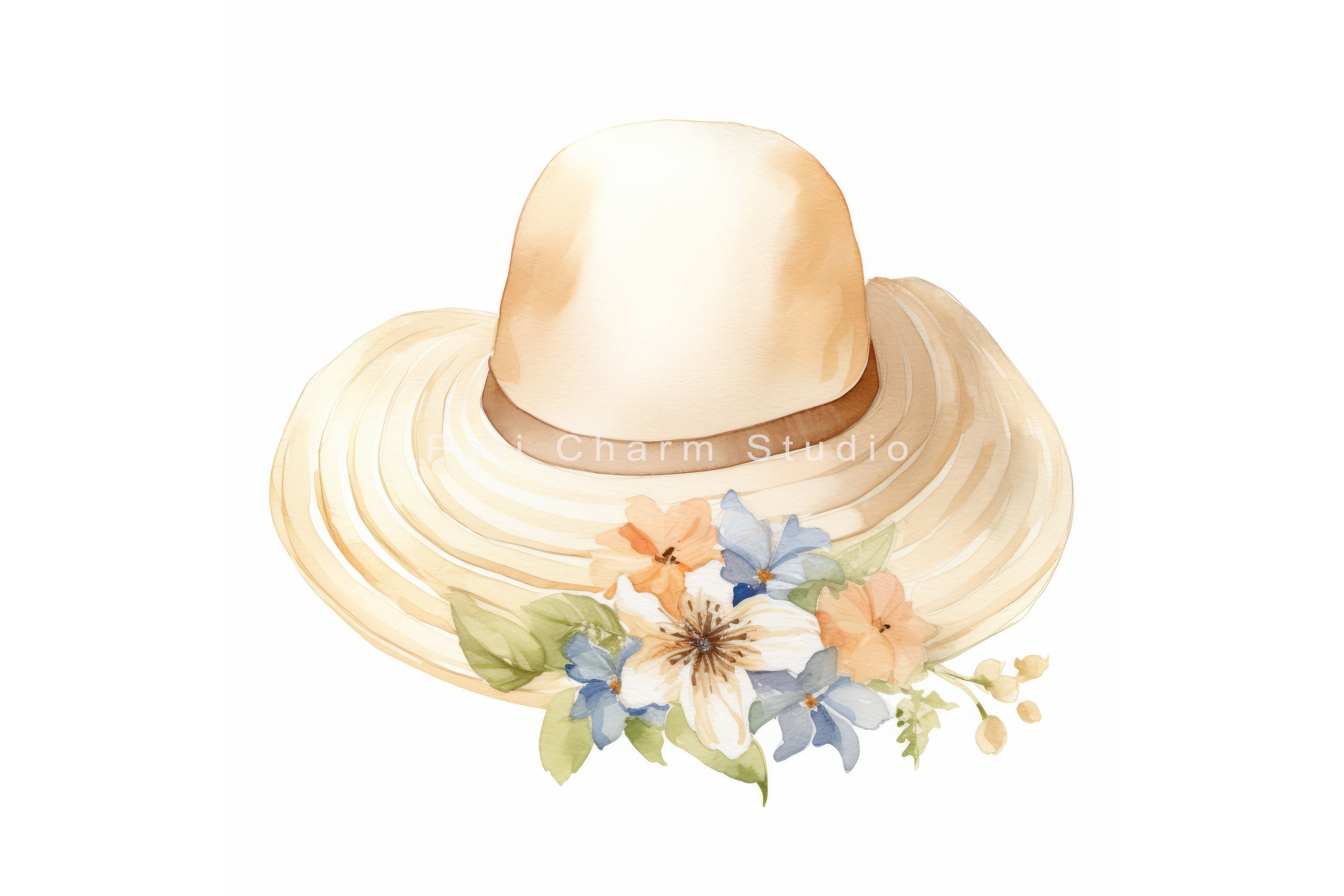 Summer Hat Clipart Bundle, 9 High Quality Jpgs, Commercial Use, Digital ...