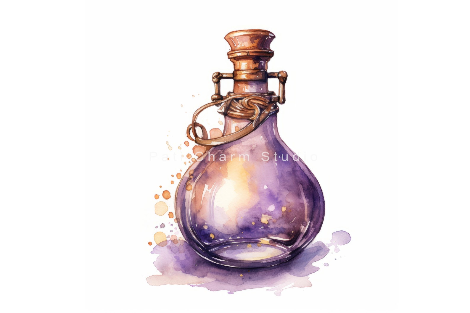 Potion Bottle Clipart Bundle, Jpgs, Watercolor Magic Potion Clipart ...