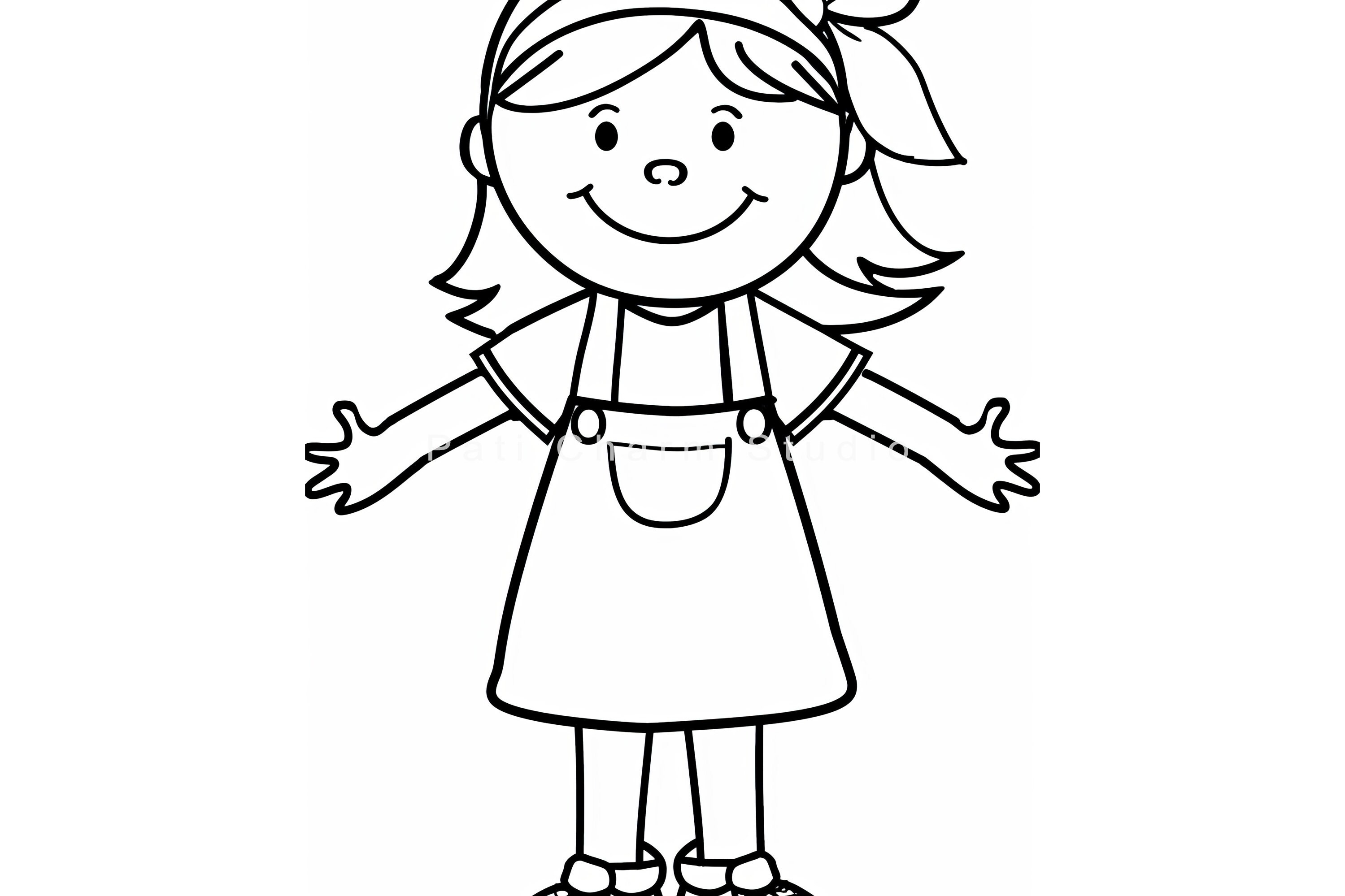 Cute Kids Coloring Page for Kids, Instant Download, Coloring Book ...