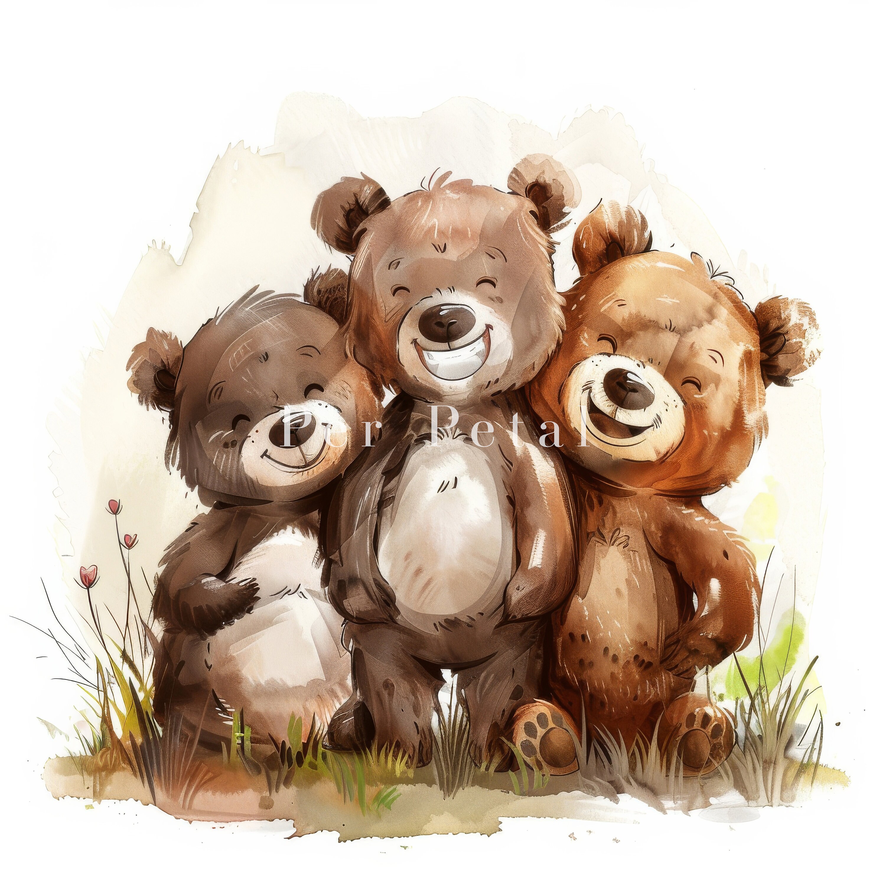 Wild Bear Family Clipart Bundle, High Quality Jpgs, Junk Journal ...