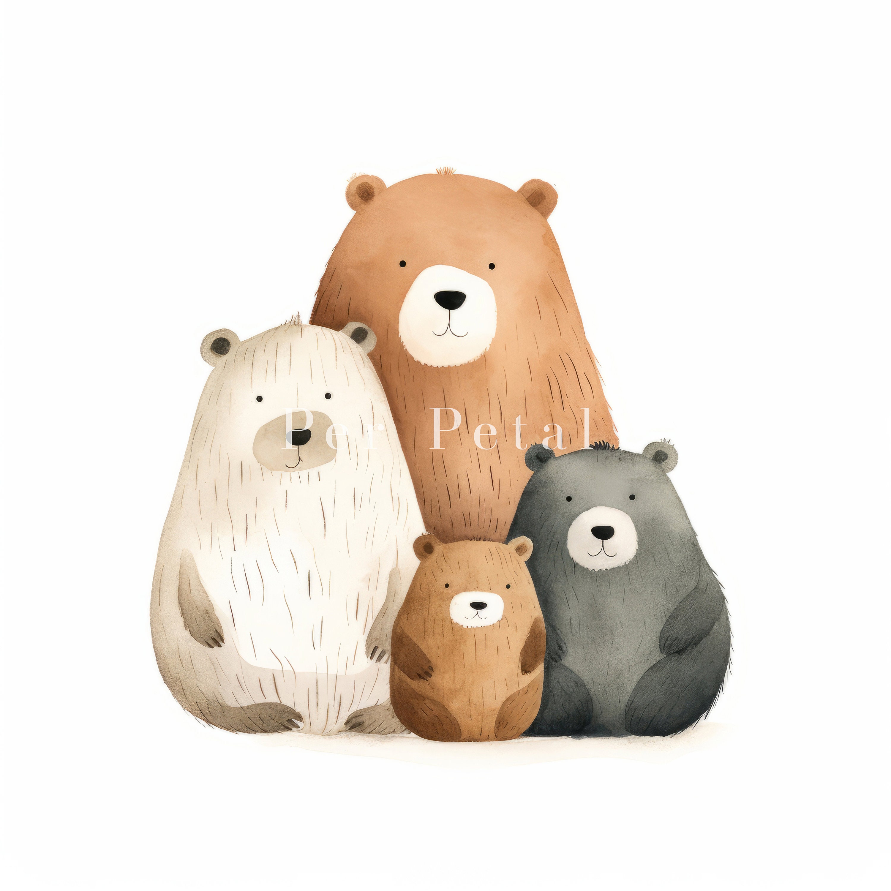 Bear Family Clipart Bundle, Junk Journal, High Quality, Commercial Use ...