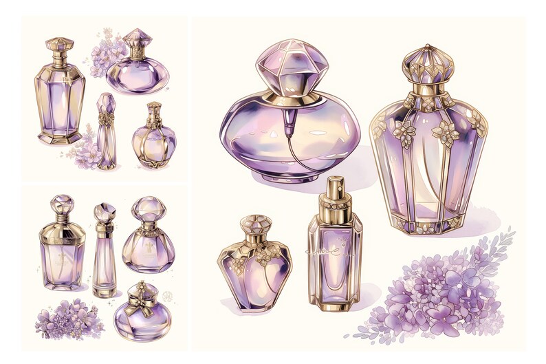 Bottle of Perfumes Clipart Bundle, High Quality Jpgs, Woman Clipart ...