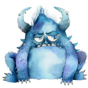 Baby Monster Clipart Bundle, Watercolor Bundle for Kids, Birthday ...