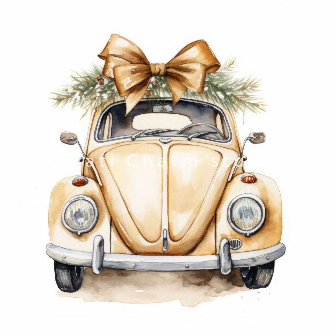 Christmas Cars Retro Clipart Bundle Vintage Car Holiday - Etsy