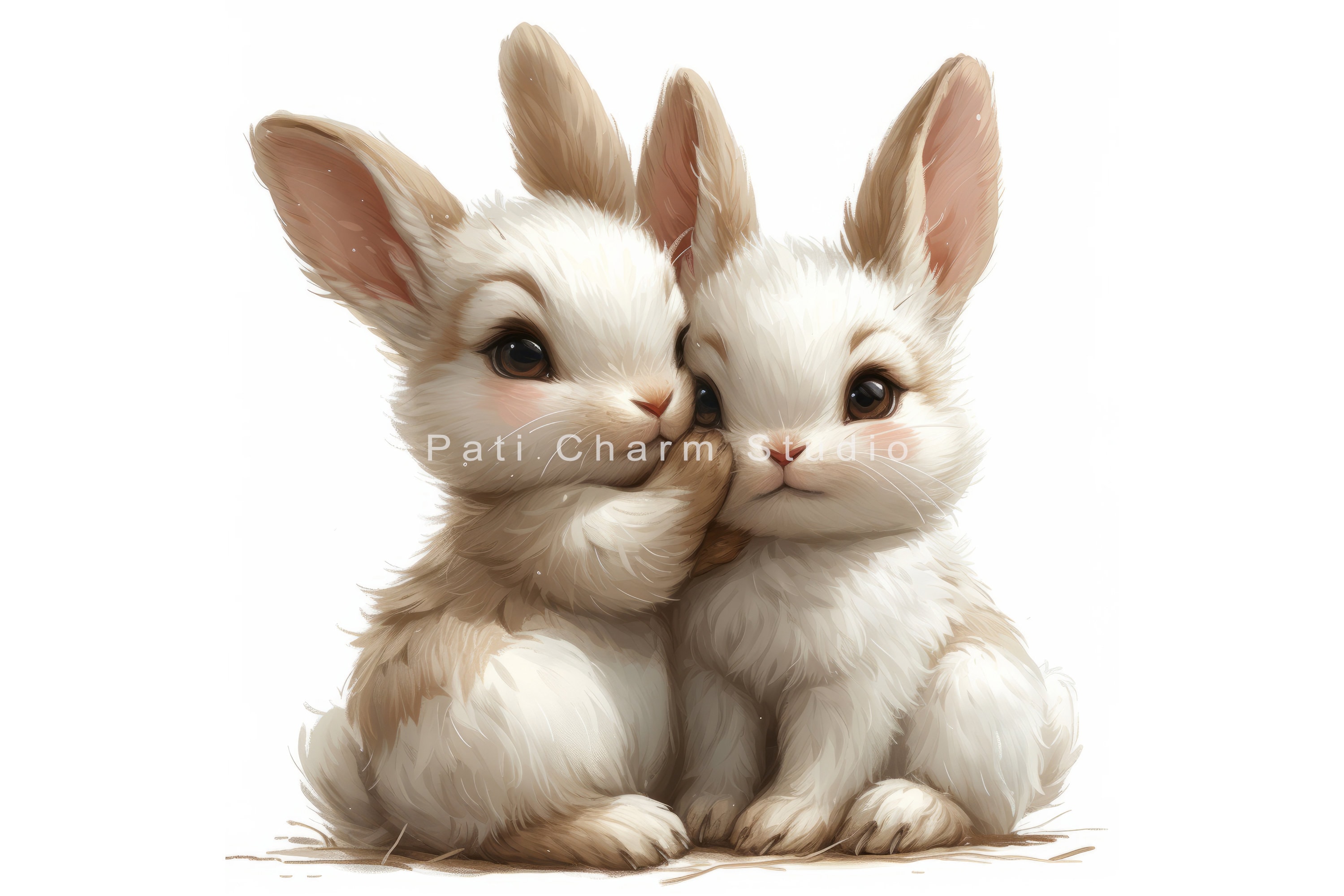 Bunnies in Love Clipart Bundle, Scrapbooking, Digital Download ...