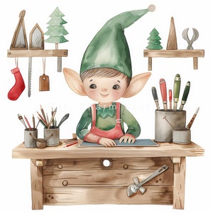 Christmas Elf Clipart 9 High, Elves Clipart, Instant Download, Paper ...
