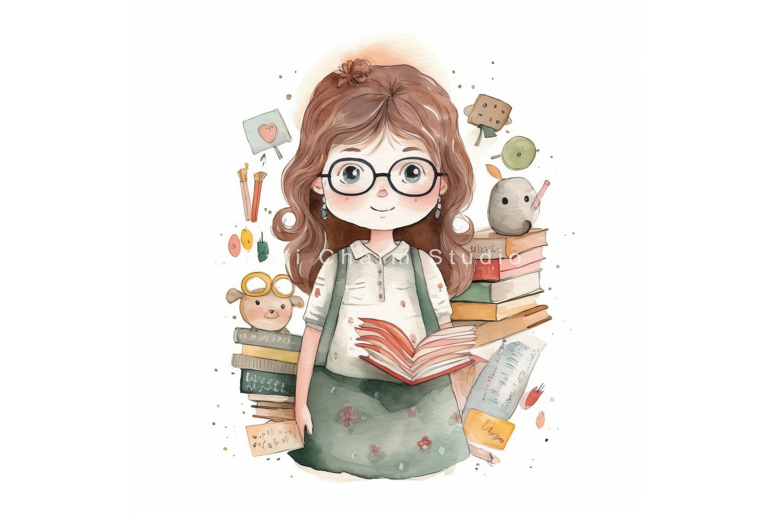 School Teacher Clipart Bundle, Watercolor School Clipart, High Quality ...