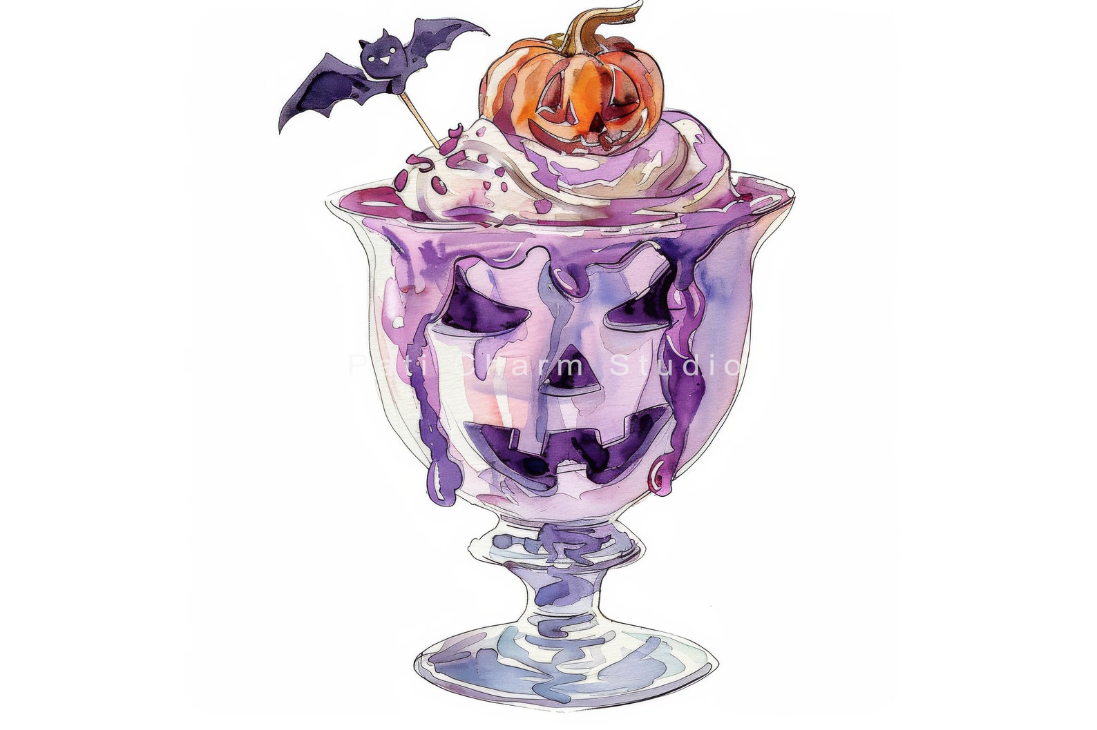 Watercolor Halloween Treat Clipart Bundle, Spooky Clipart, Junk Journal ...