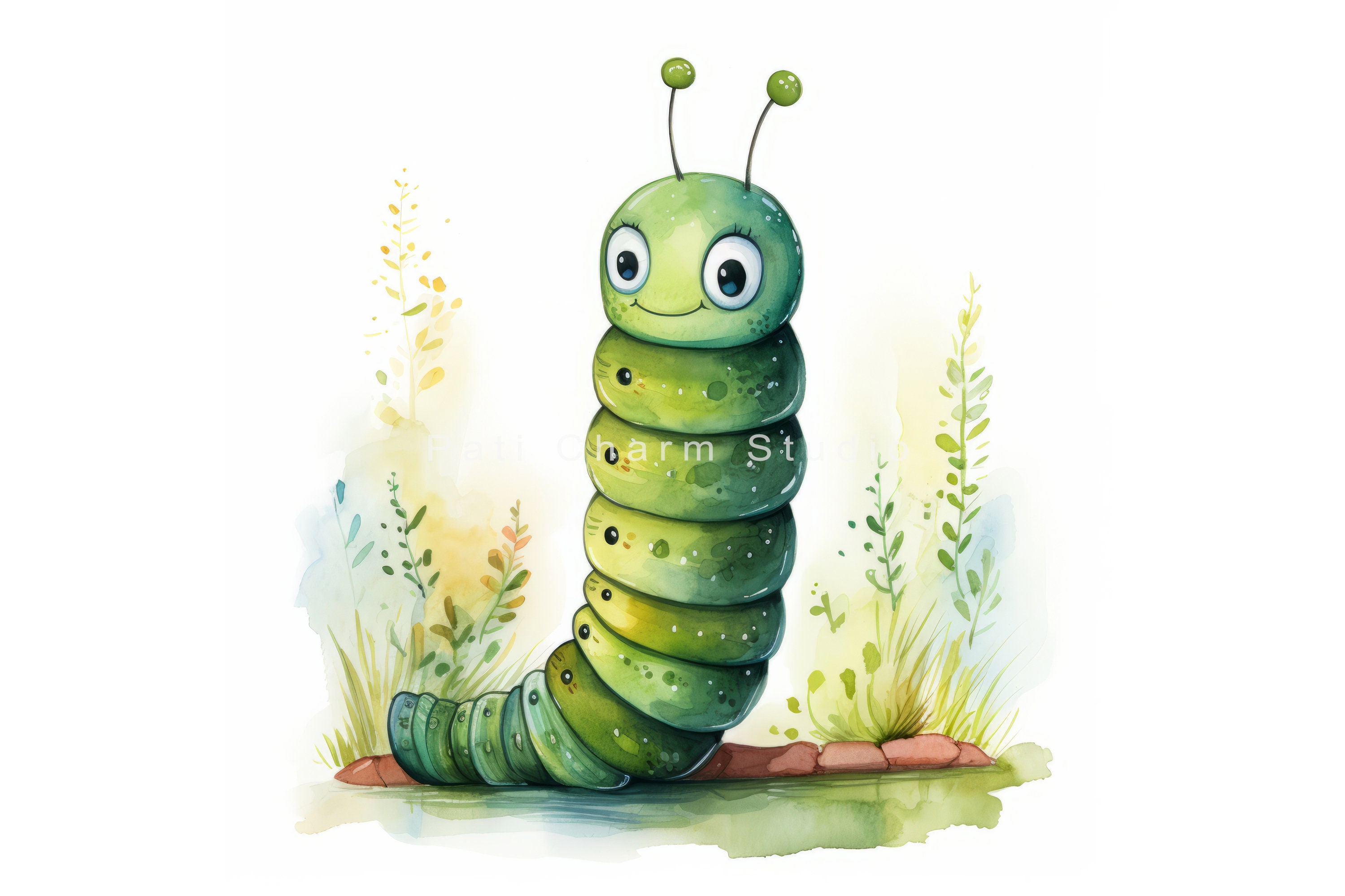 Watercolor Bugs Clipart Bundle, Funny Bug Clipart, Nursery Wall Art ...