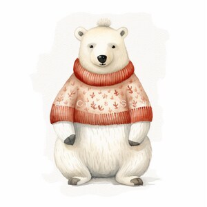 Polar Bear Clipart Bundle, Christmas Clipart, Digital Download, Jpgs ...