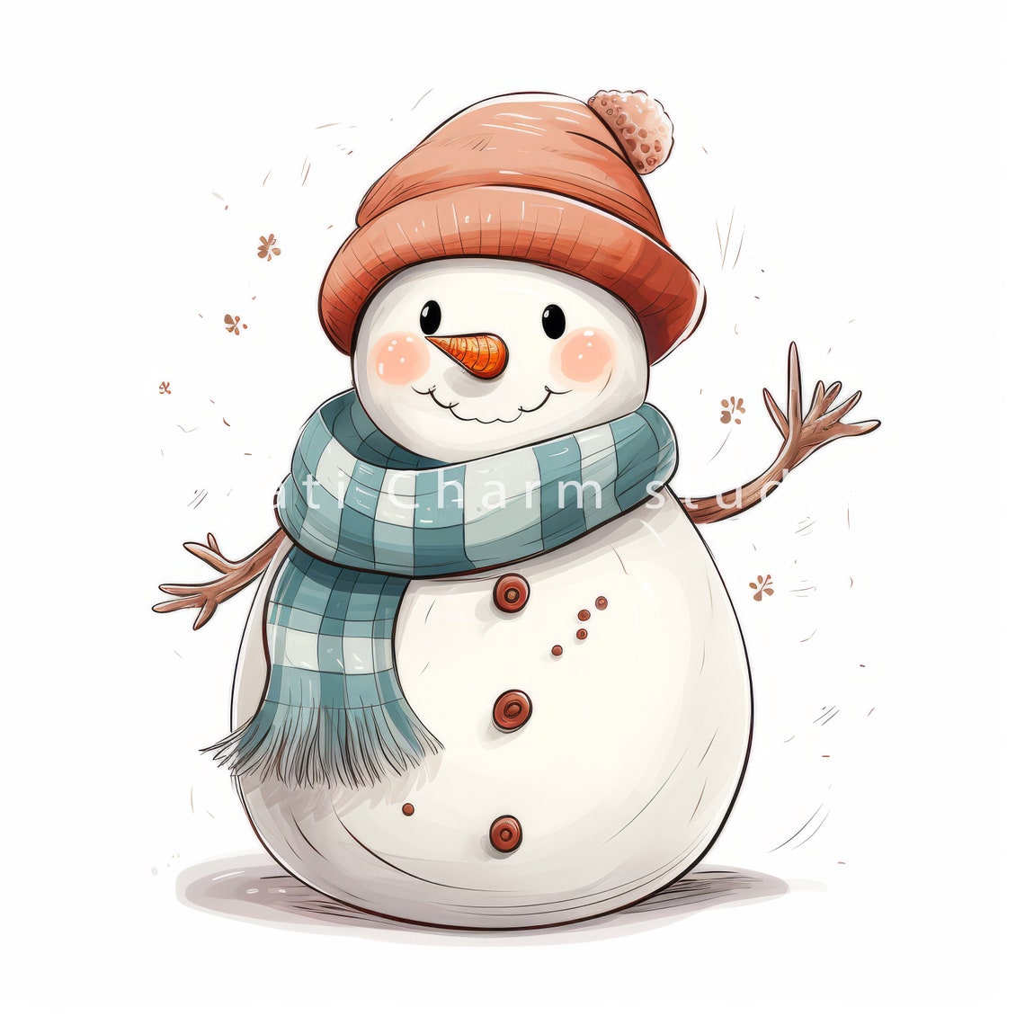 9 Snowman Clipart, Watercolor Christmas for Commercial Use, Cute ...