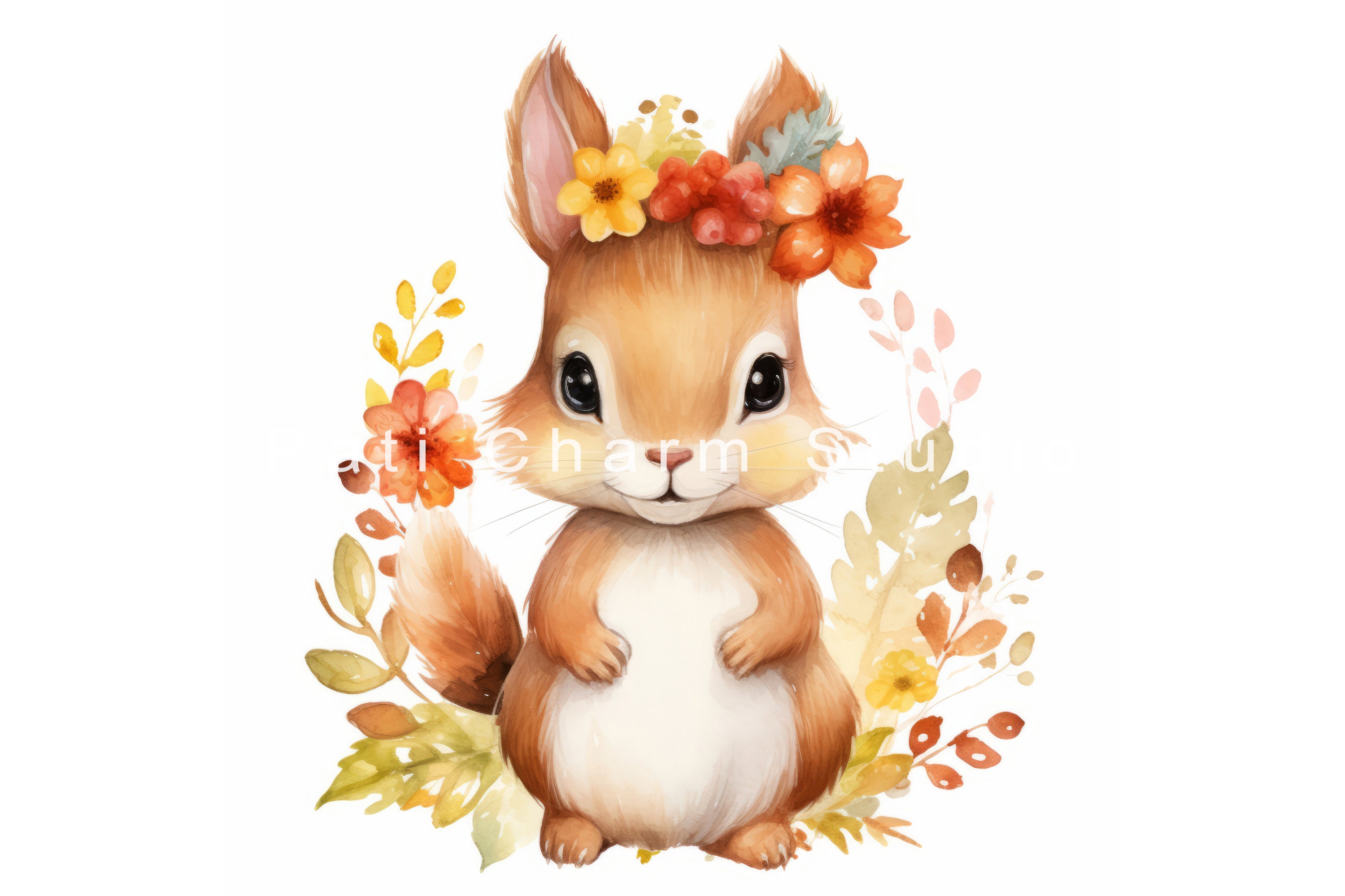 Fall Animal Clipart Bundle PNG for Autumn Invitation Woodland - Etsy