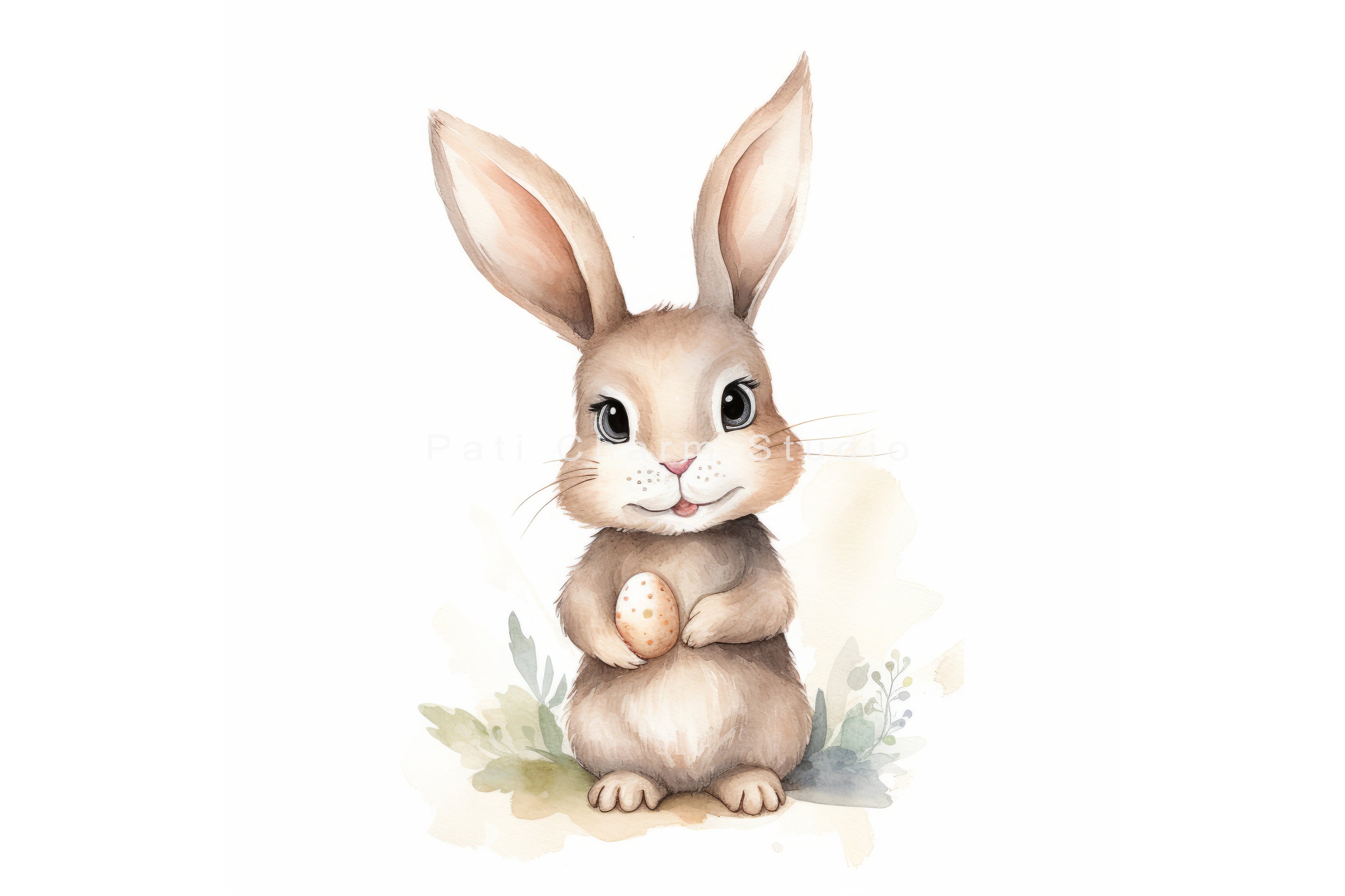 Easter Bunny With Egg Clipart Bundle, Easter Egg Clipart, Cute Easter ...