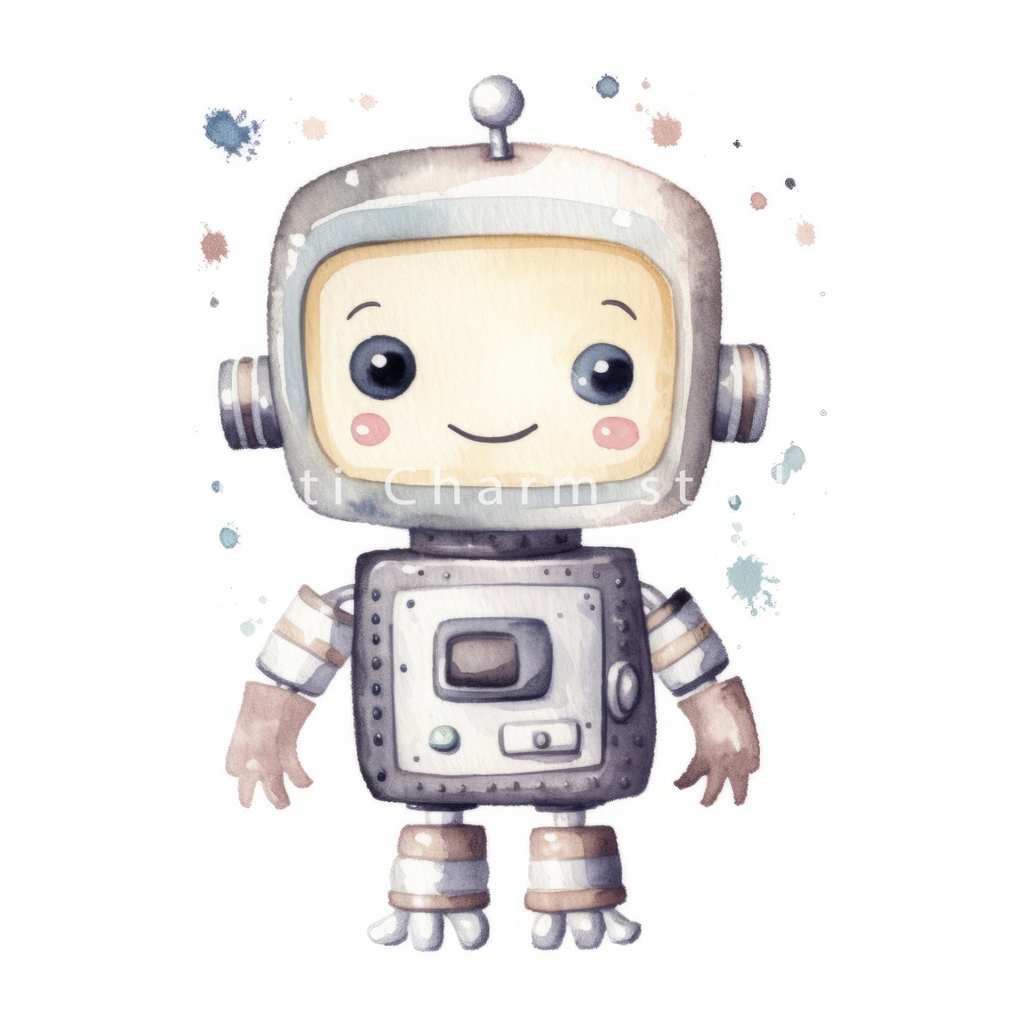 Vintage Robots Clipart Nursery Wall Art High Resolution - Etsy