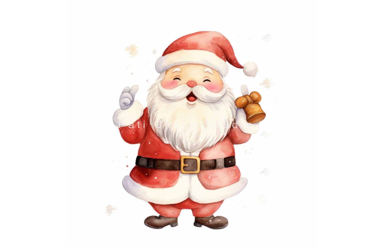 Santa Claus Watercolor Clipart Bundle, Cute Santa Claus, Winter Holiday ...