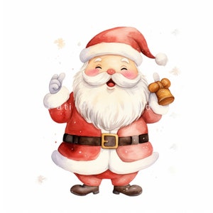 Santa Claus Watercolor Clipart Bundle, Cute Santa Claus, Winter Holiday ...