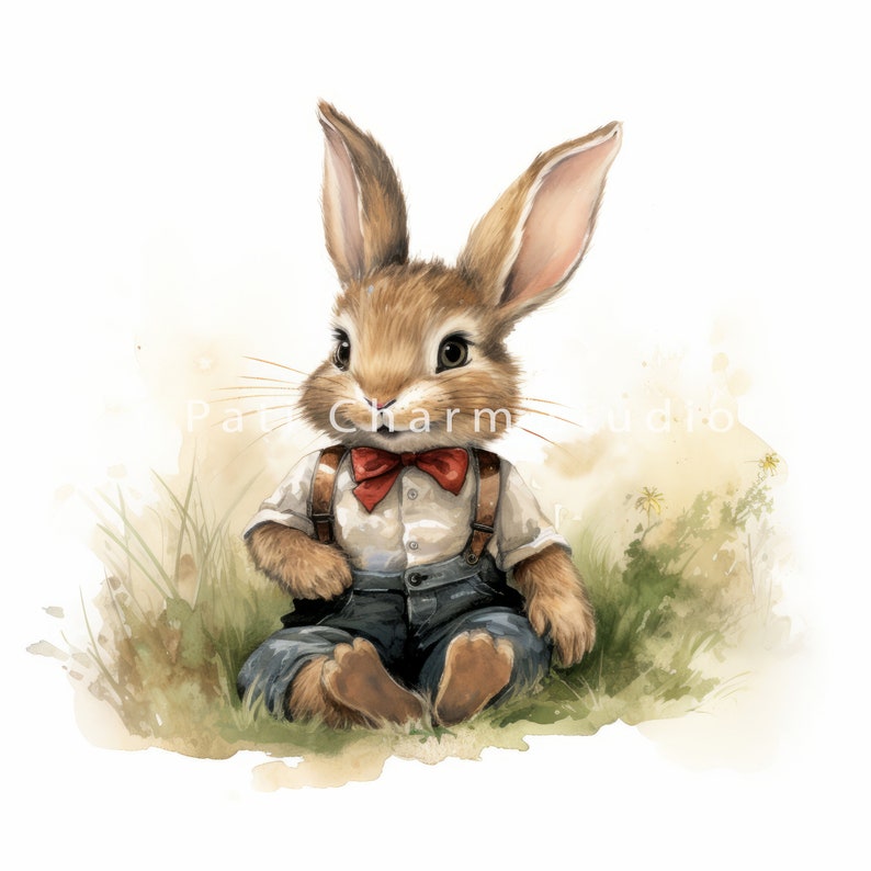 Beatrix Potter Inspired Rabbits Clipart Bundle 9 High Quality Jpgs ...