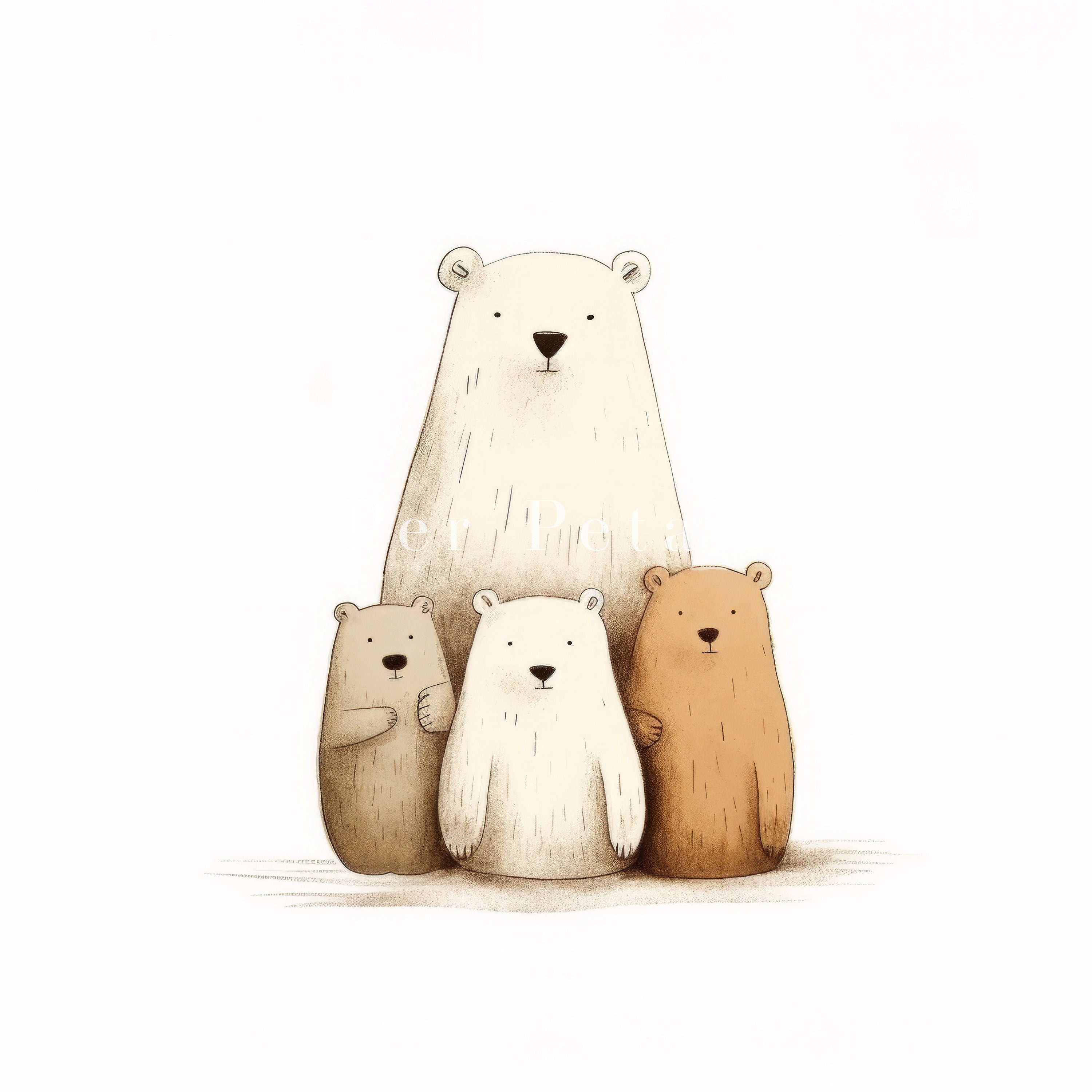 Cute Bear Family Clipart Bundle, Digital Download, High Quality Jpgs ...