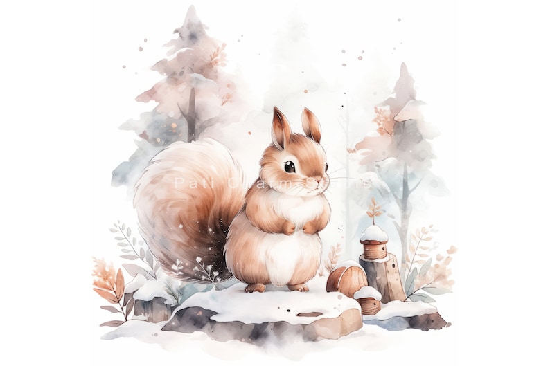 Christmas Squirrel Clipart, High Quality Jpgs, Cute Squirrel Clip Art ...