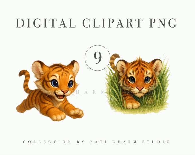 14 PNG Tiger Swing Clipart – Cute Tiger PNG – Jungle Animal Art With ...