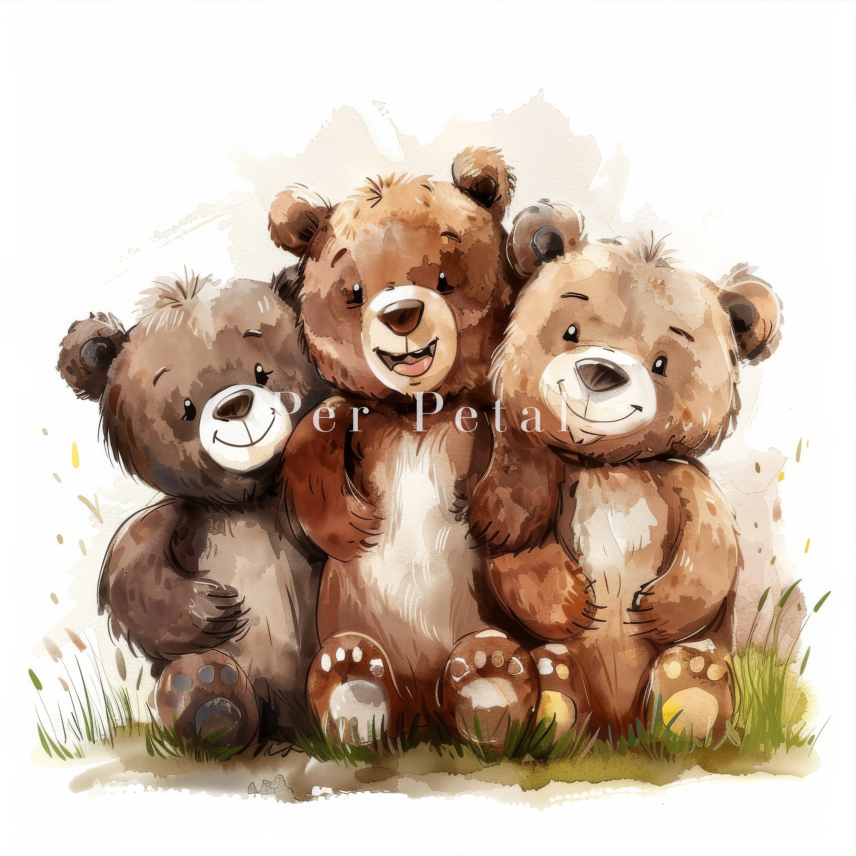 Wild Bear Family Clipart Bundle, High Quality Jpgs, Junk Journal ...