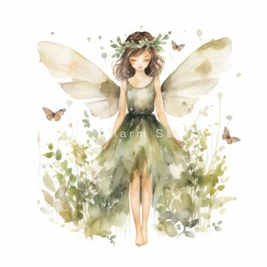 Forest Fairy Clipart Bundle, Watercolor Fairy Clipart, Commercial Use ...