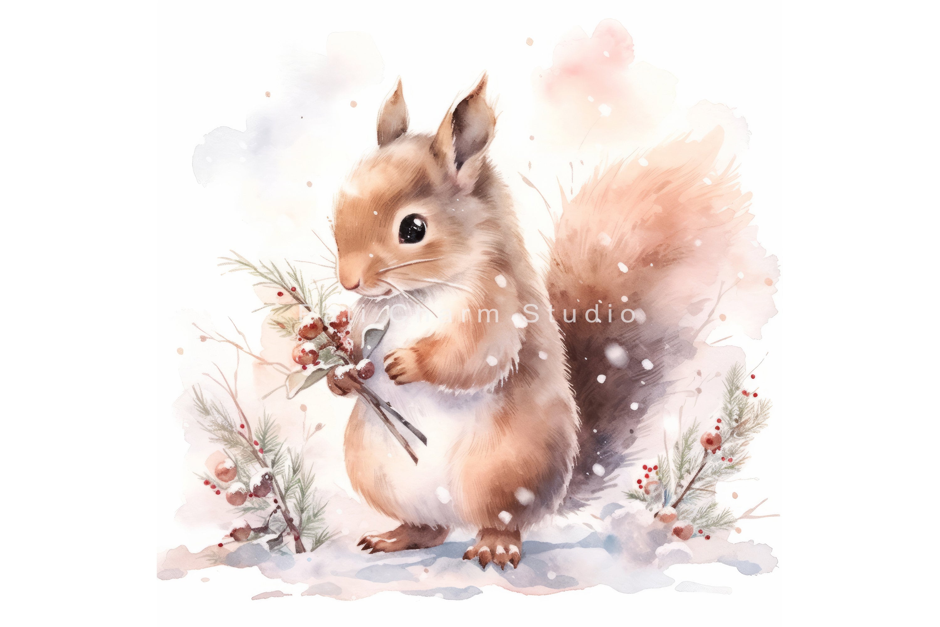 Christmas Squirrel Clipart, High Quality Jpgs, Cute Squirrel Clip Art ...