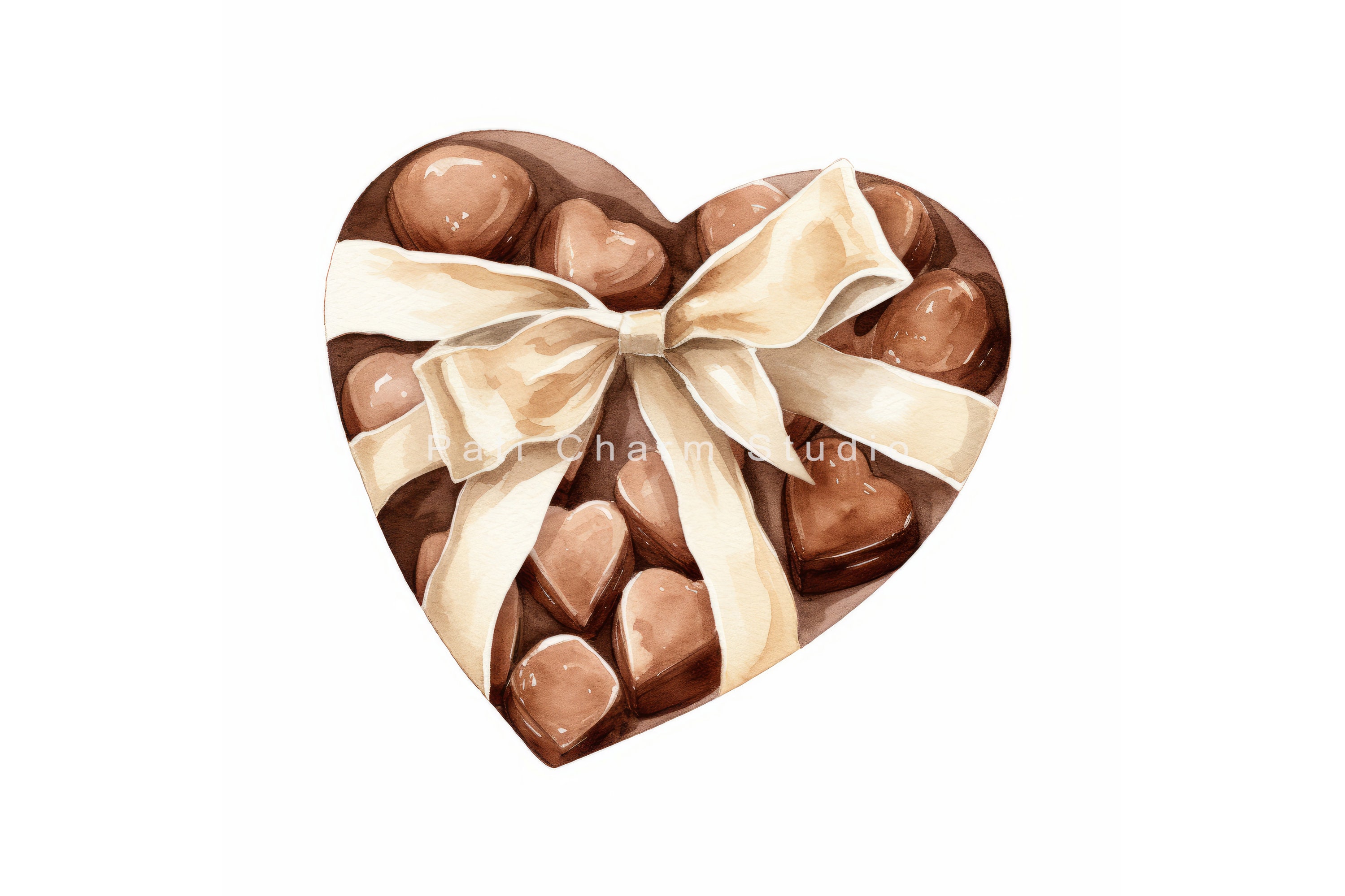 Watercolor Chocolate Clipart Bundle, Box of Chocolate Clip Art, Sweet ...