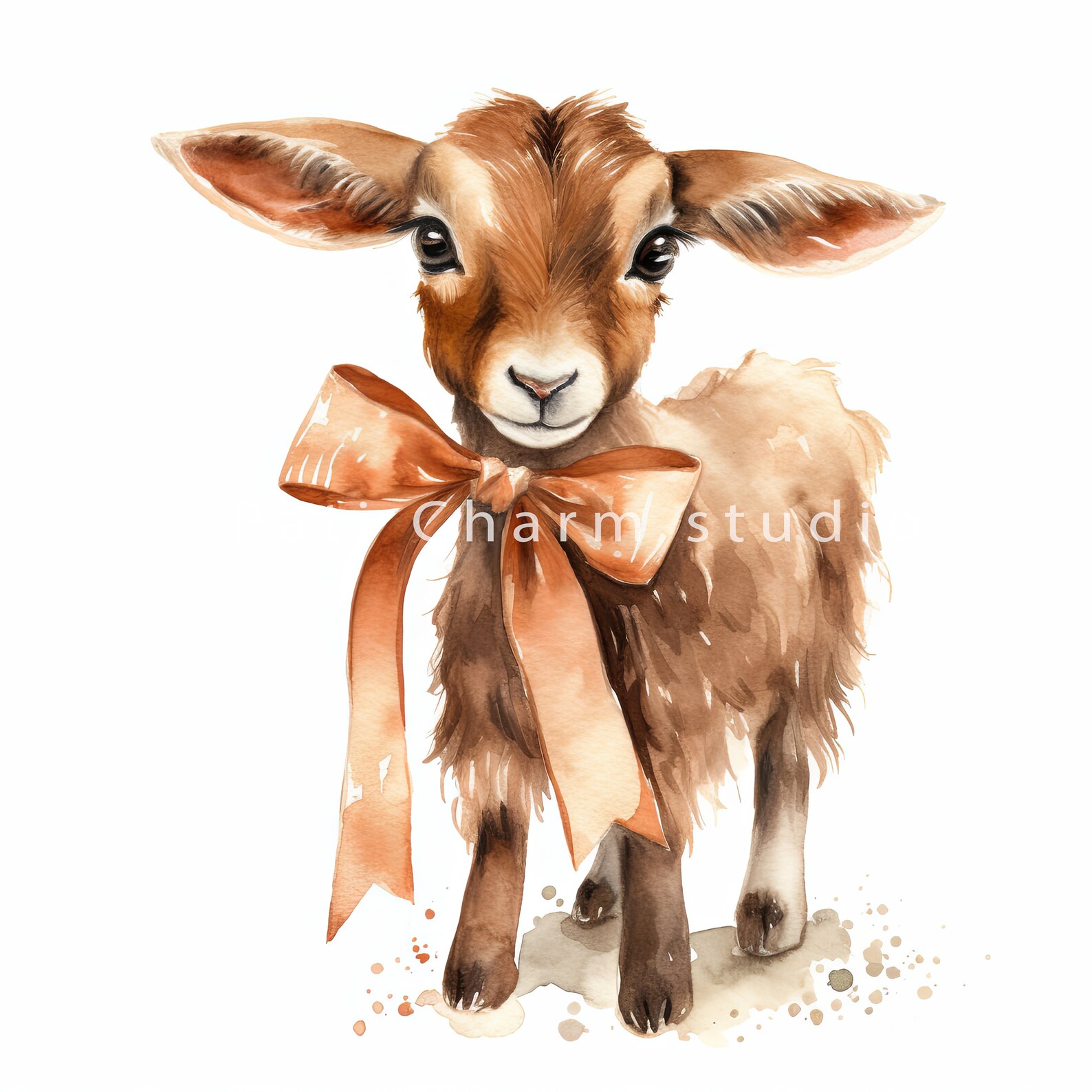 Watercolor Goat Clipart Bundle 9 High Quality Jpgs, Watercolor Farm ...