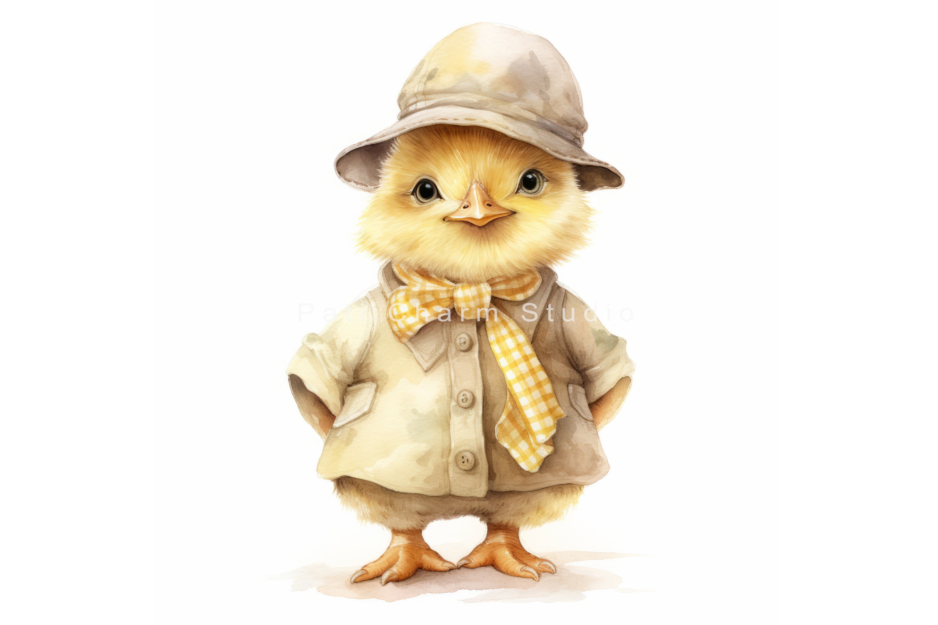 Watercolor Easter Chicken Clipart Set, Digital Planner, Cute Little ...