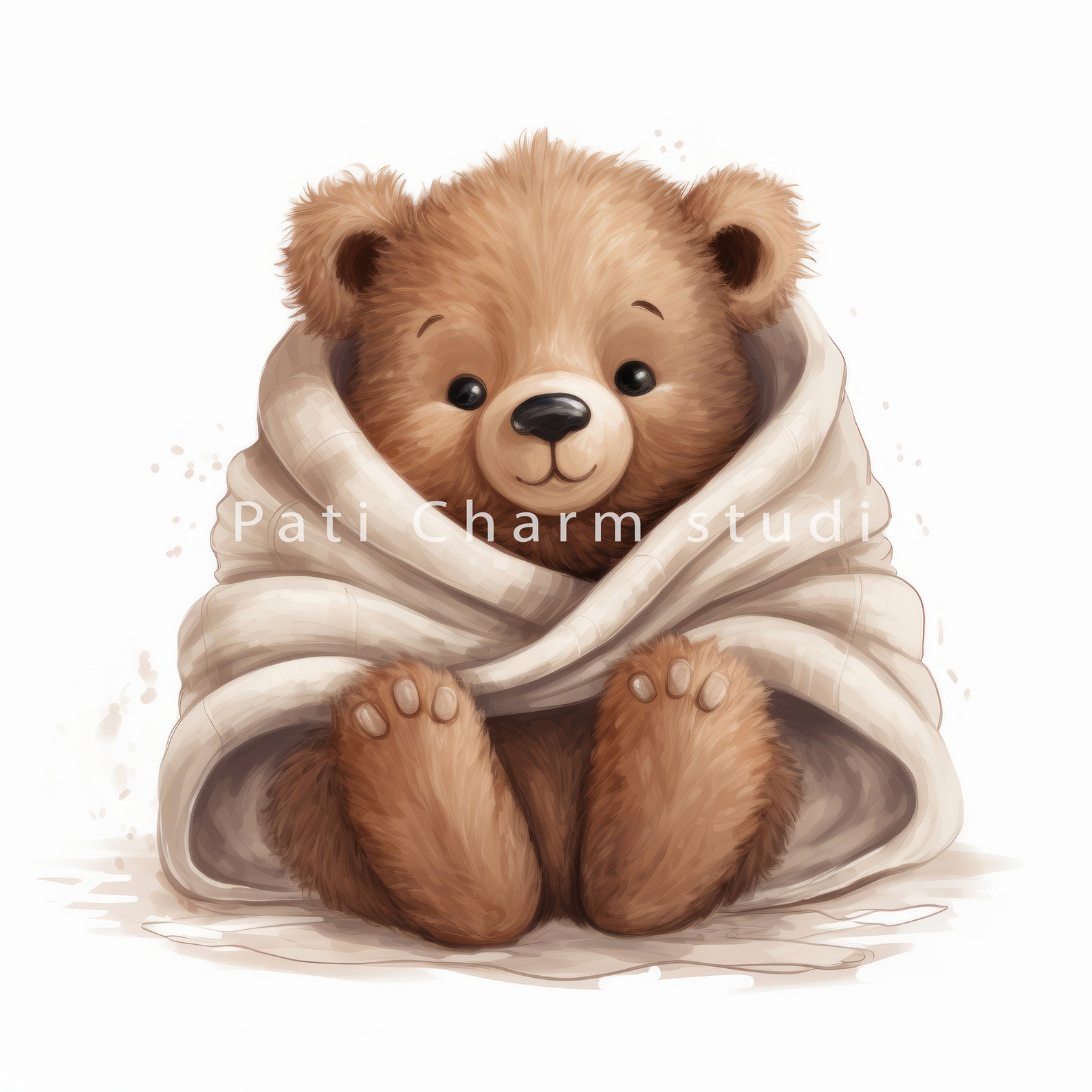 Cute Animals in Blanket Clipart Bundle 9 High Quality Jpgs, Commercial ...