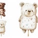 Cute Bear Ice Cream Clipart Set, Watercolor Ice Cream Nursery Clipart ...