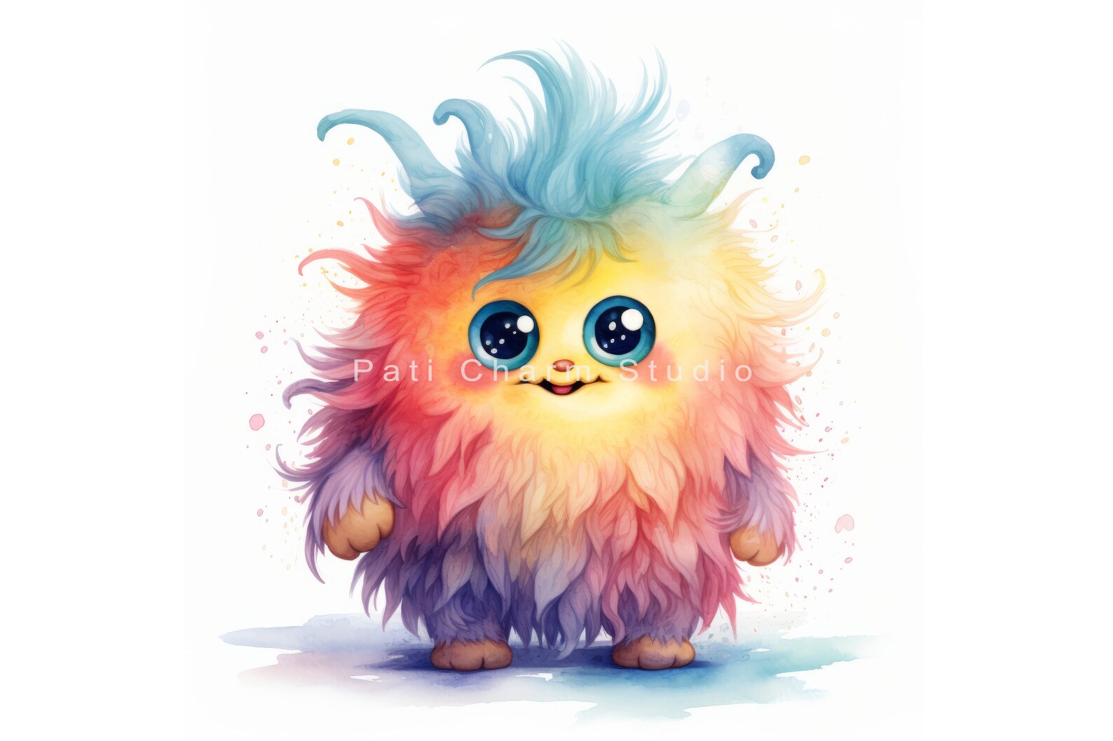 Cute Monster Clipart Bundle, High Quality Jpgs, Watercolor Monster for ...