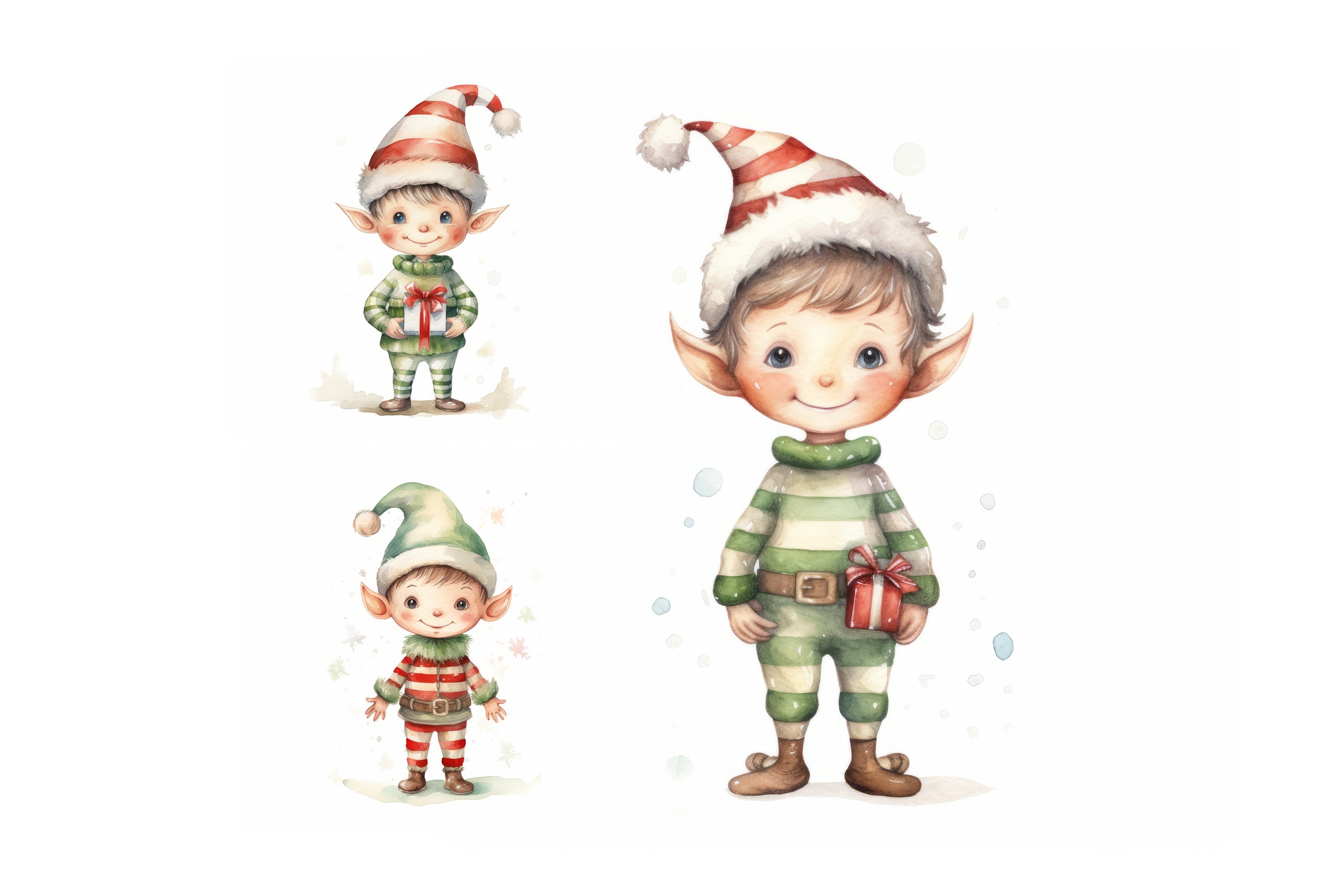 Christmas Elf Clipart 9 High Quality Jpgs, Elves Clipart, Instant ...