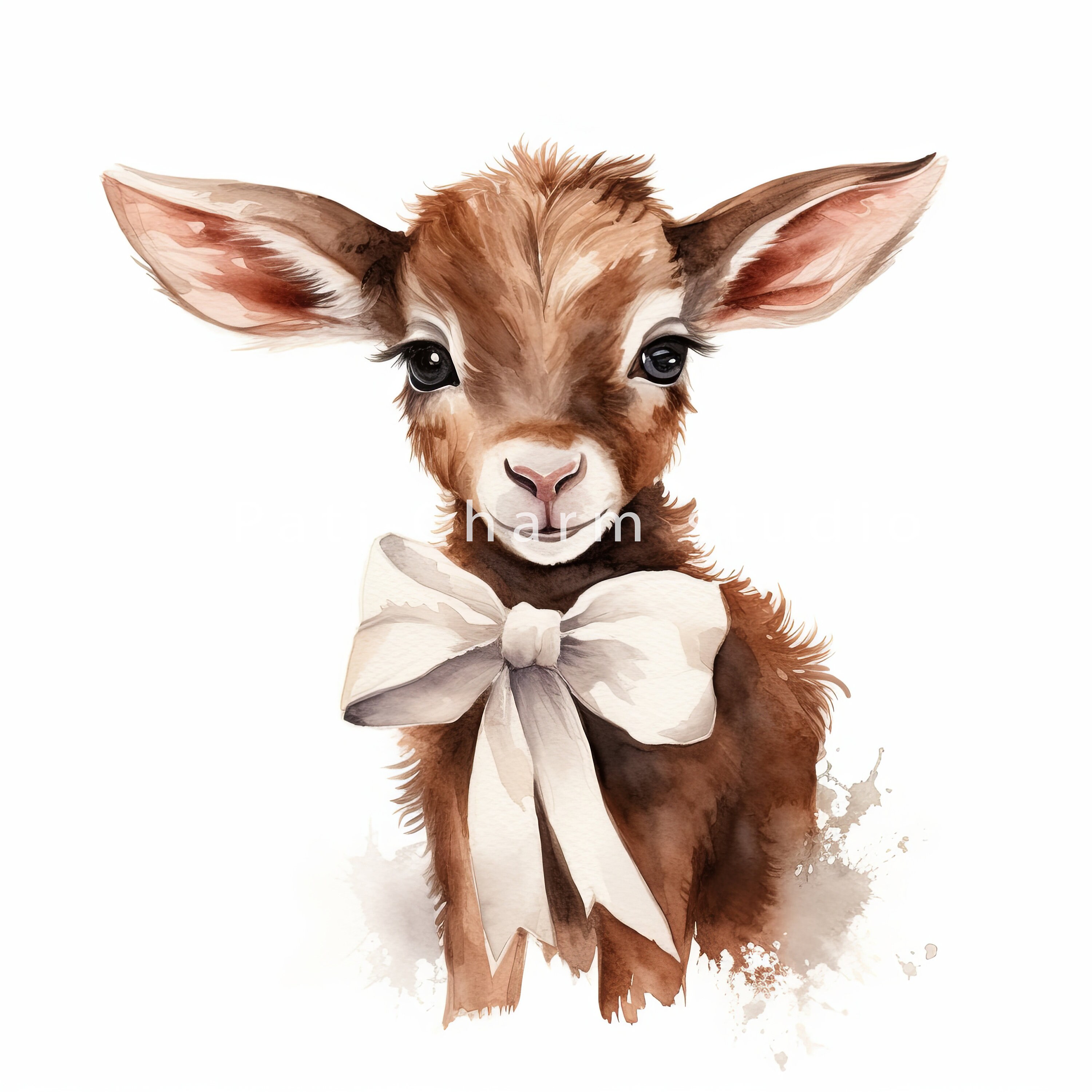 Watercolor Goat Clipart Bundle 9 High Quality Jpgs, Watercolor Farm ...