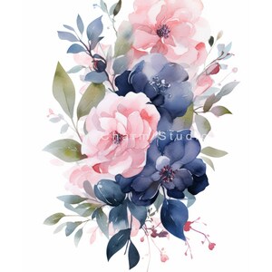 Watercolor Flower Clipart Bundle, Digital Download, Wedding Clipart ...