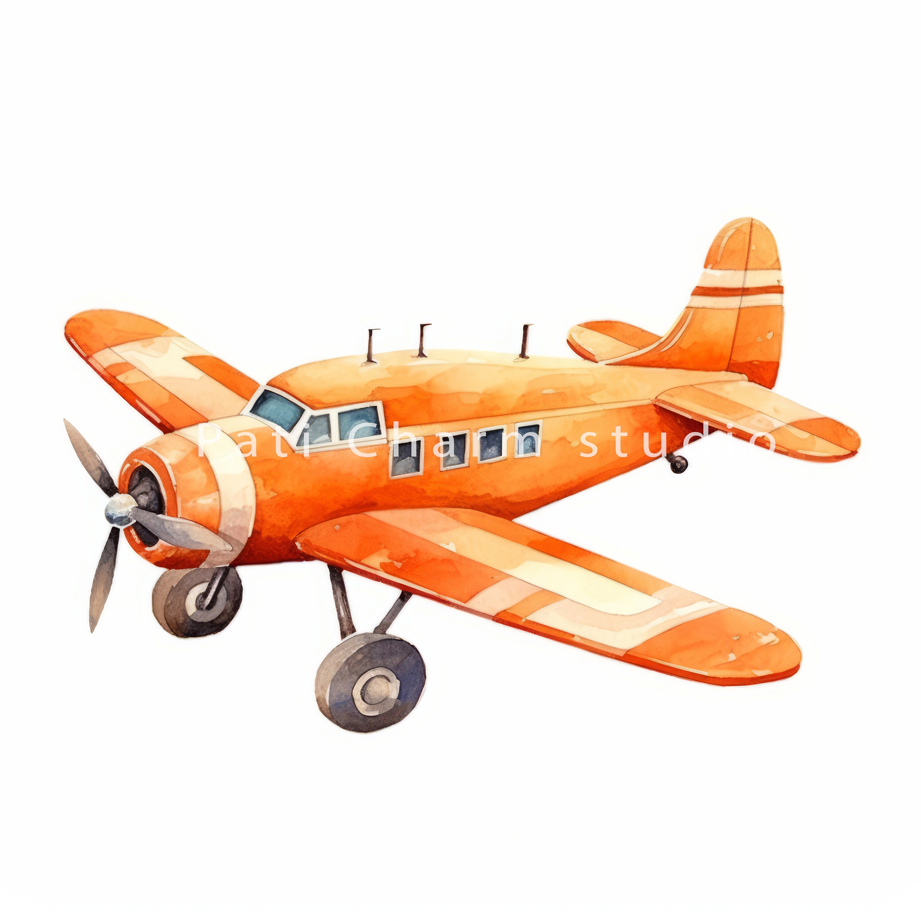 Vintage Airplane Clipart 9 High Quality Jpgs, Digital Planner ...