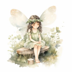 Forest Fairy Clipart Bundle, Watercolor Fairy Clipart, Commercial Use ...