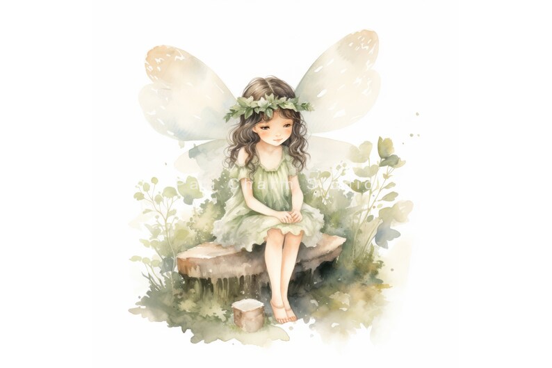 Forest Fairy Clipart Bundle, Watercolor Fairy Clipart, Commercial Use ...