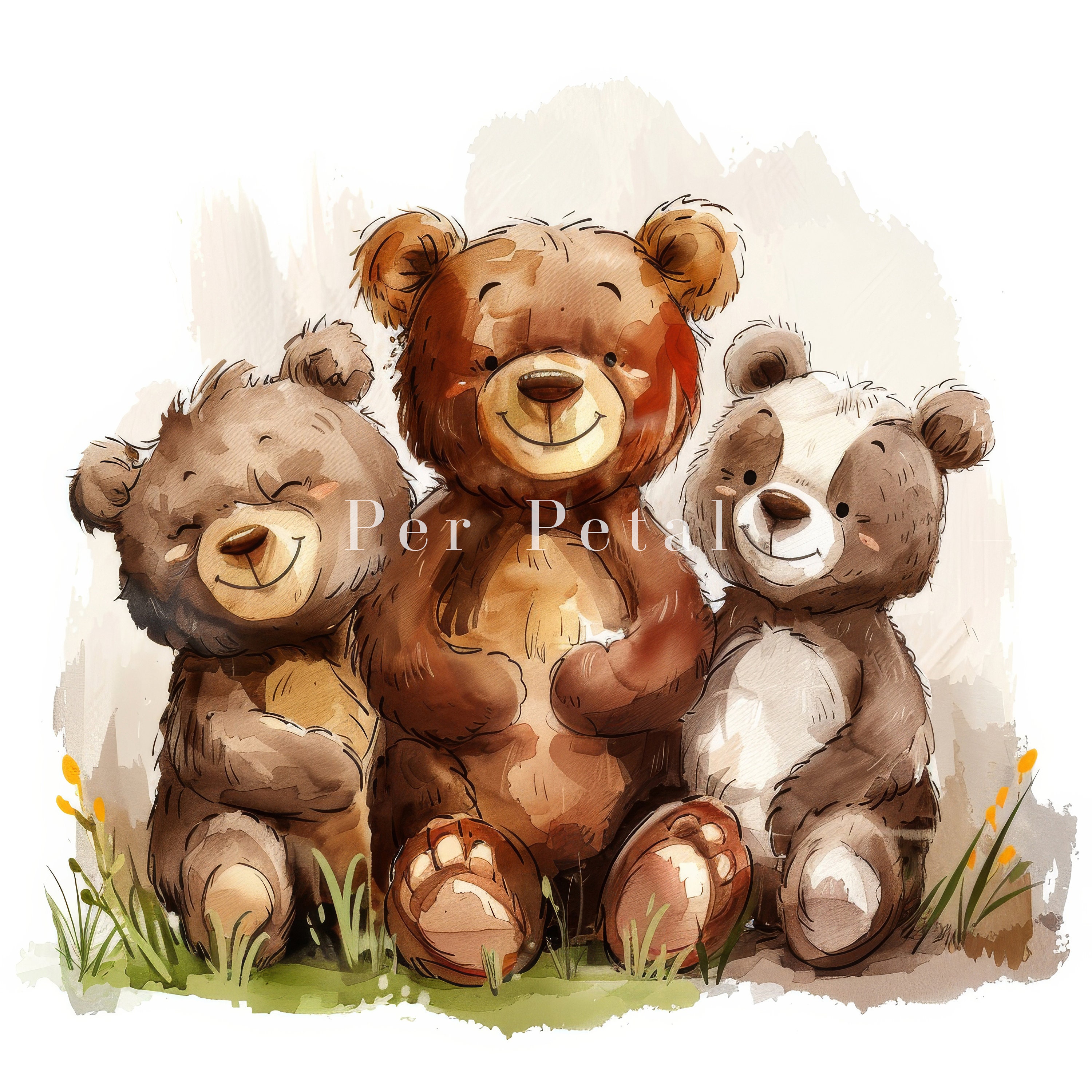 Wild Bear Family Clipart Bundle, High Quality Jpgs, Junk Journal ...