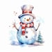 9 Snowman Clipart, Watercolor Christmas for Commercial Use, Cute ...