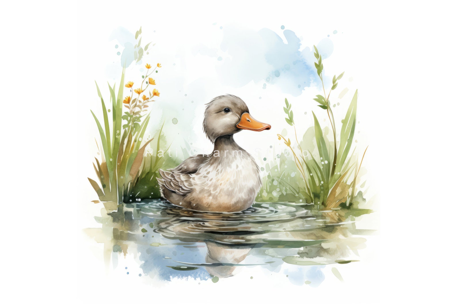 Watercolor Duck Clipart Set, High Quality Jpgs, Digital Designs, Card ...